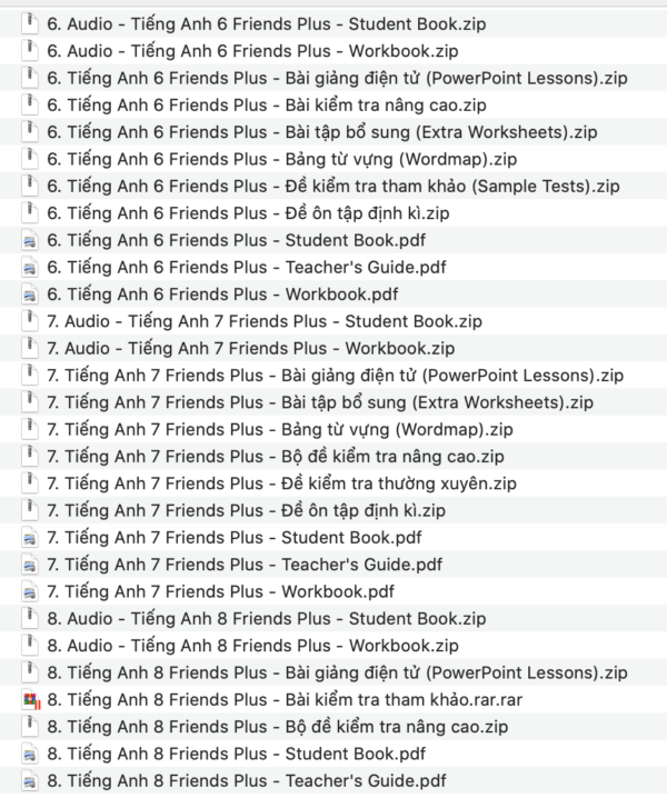 Download Sách điện tử Tiếng Anh Friend Plus 6789 pdf Audio