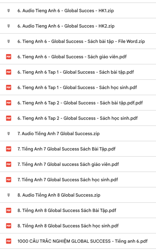Download Sách điện tử Global Success 6,7,8,9 [Pdf + Audio]