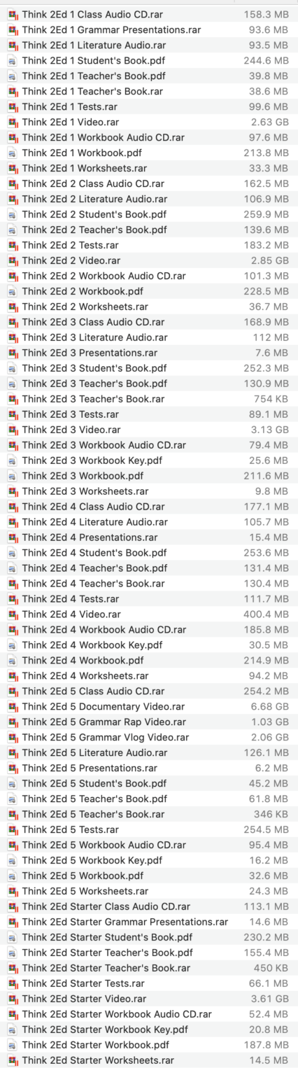 Think 2nd Edition Pdf Audio Video Online iTools (6 Levels)