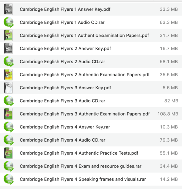 Tải Cambridge English Flyers Pdf Audio Key (4 Levels)